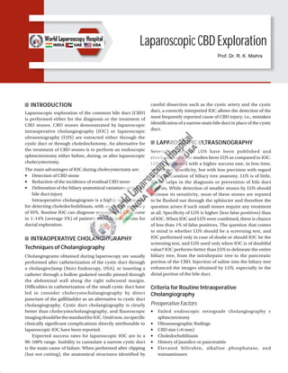 Laparoscopic CBD Exploration | PDF