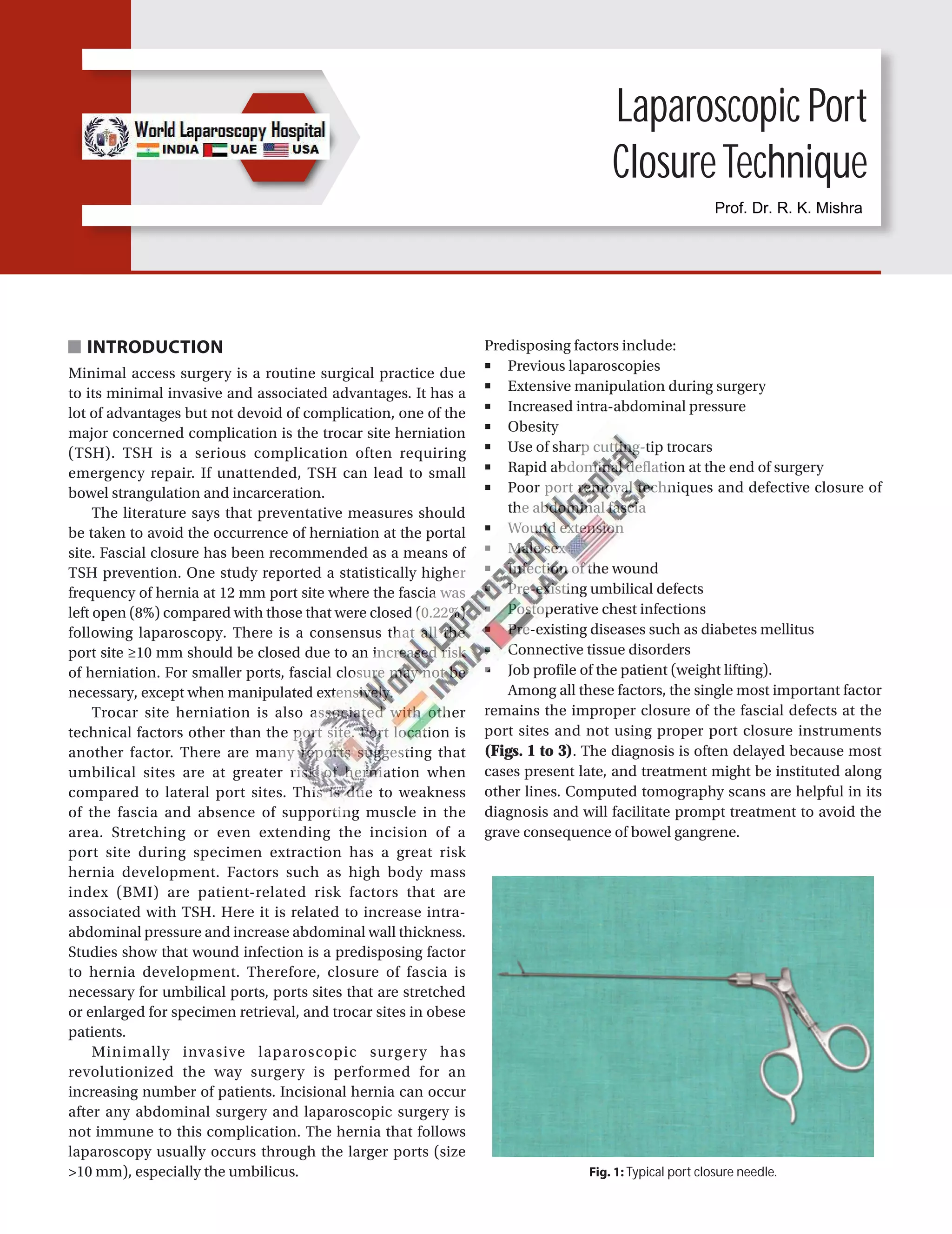 Laparoscopic Port Closure Technique | PDF