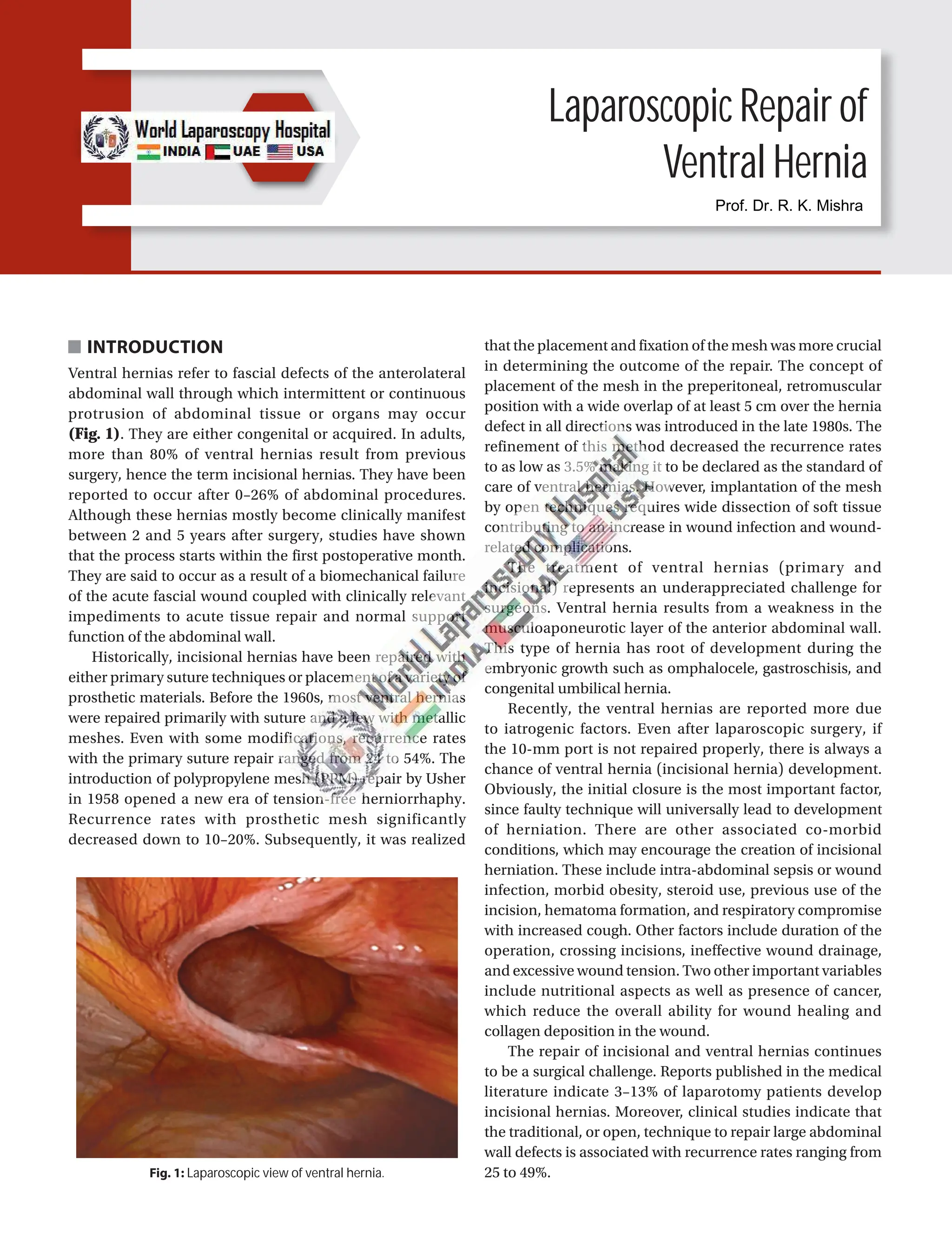 Laparoscopic Repair of Ventral Hernia at WLH | PDF