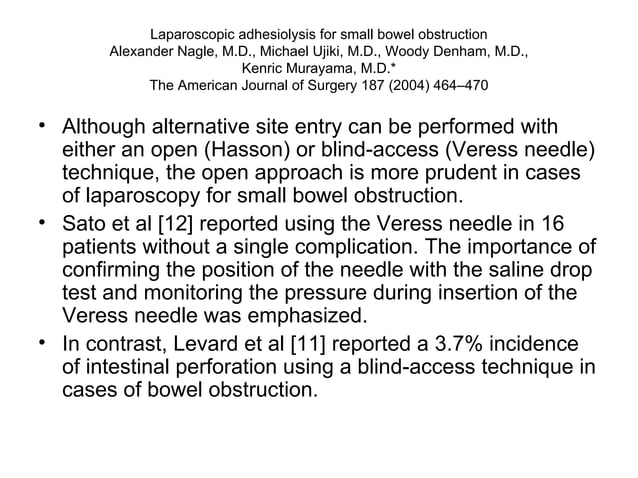 Laparoscopic Adhesiolysis | PPT
