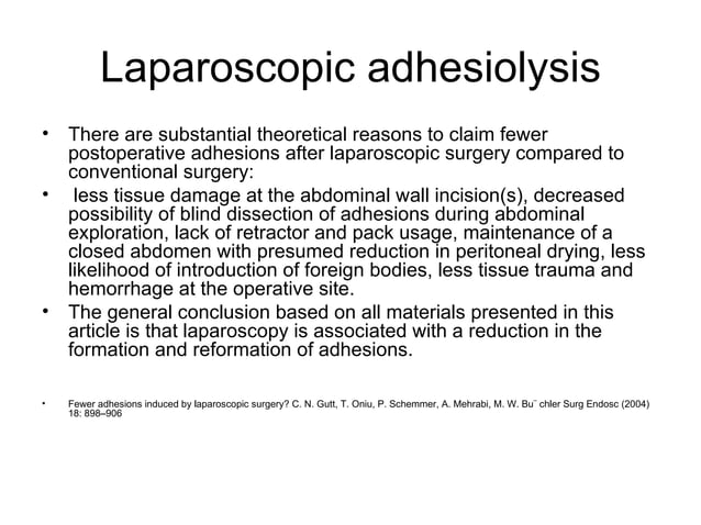Laparoscopic Adhesiolysis | PPT | Digestive Disorders | Diseases and ...
