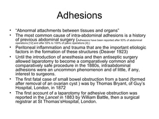 Laparoscopic Adhesiolysis | PPT