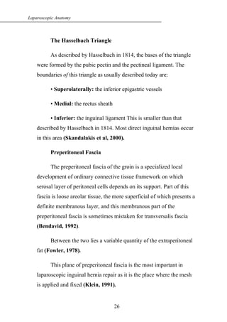 Laparoscopic anatomy of inguinal canal | DOC