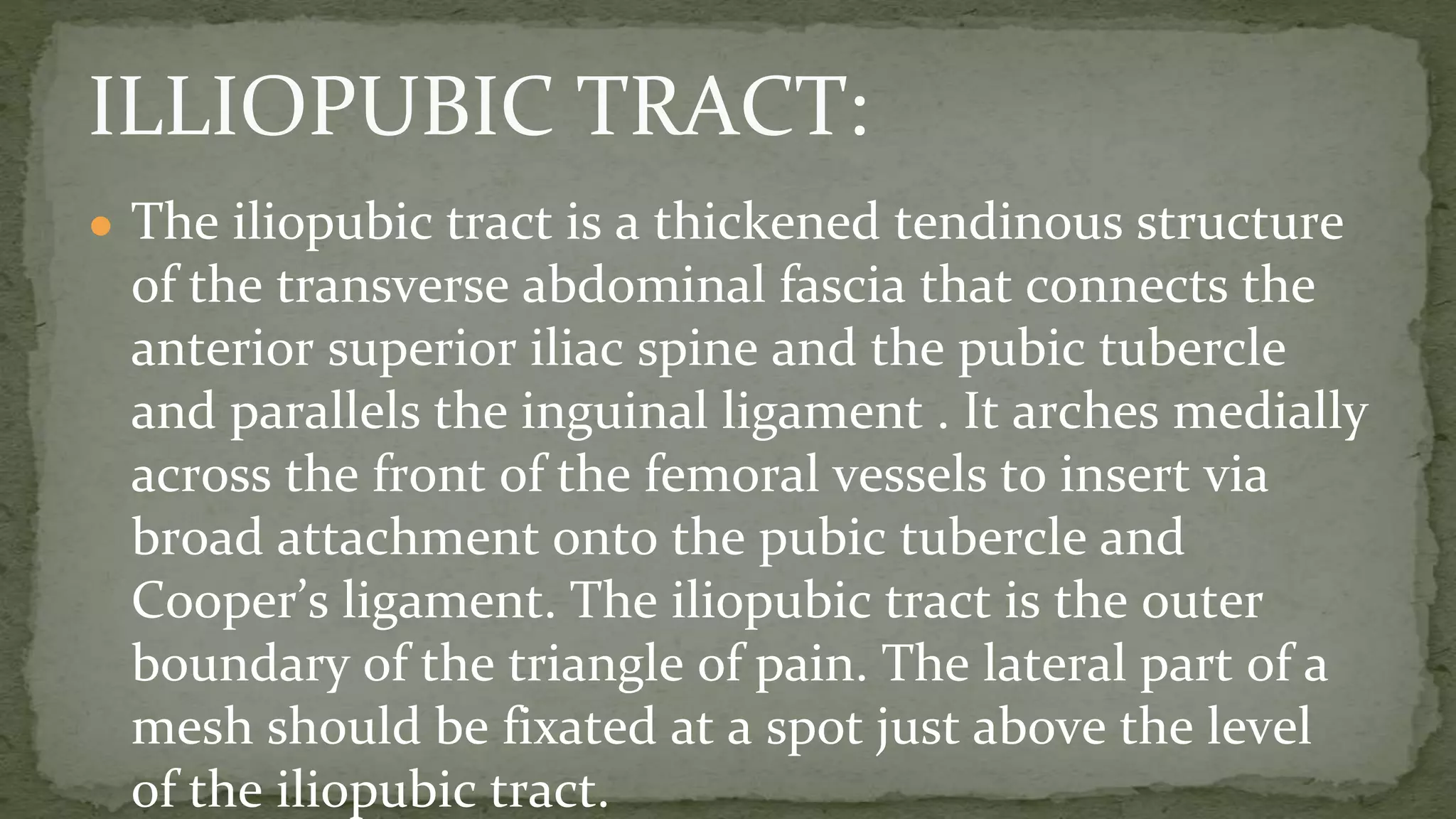 Laparoscopic anatomy of inguinal hernia | PPTX