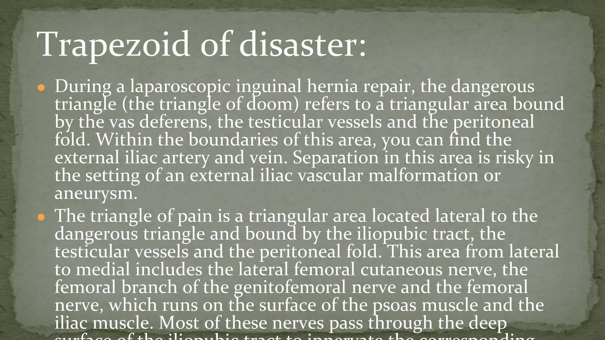 Laparoscopic anatomy of inguinal hernia | PPTX