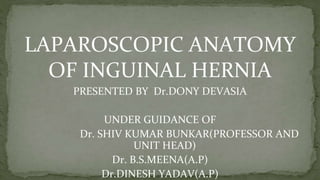 Laparoscopic anatomy of inguinal hernia | PPTX