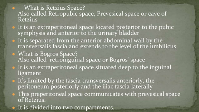Laparoscopic anatomy of inguinal hernia | PPTX | Pregnancy ...