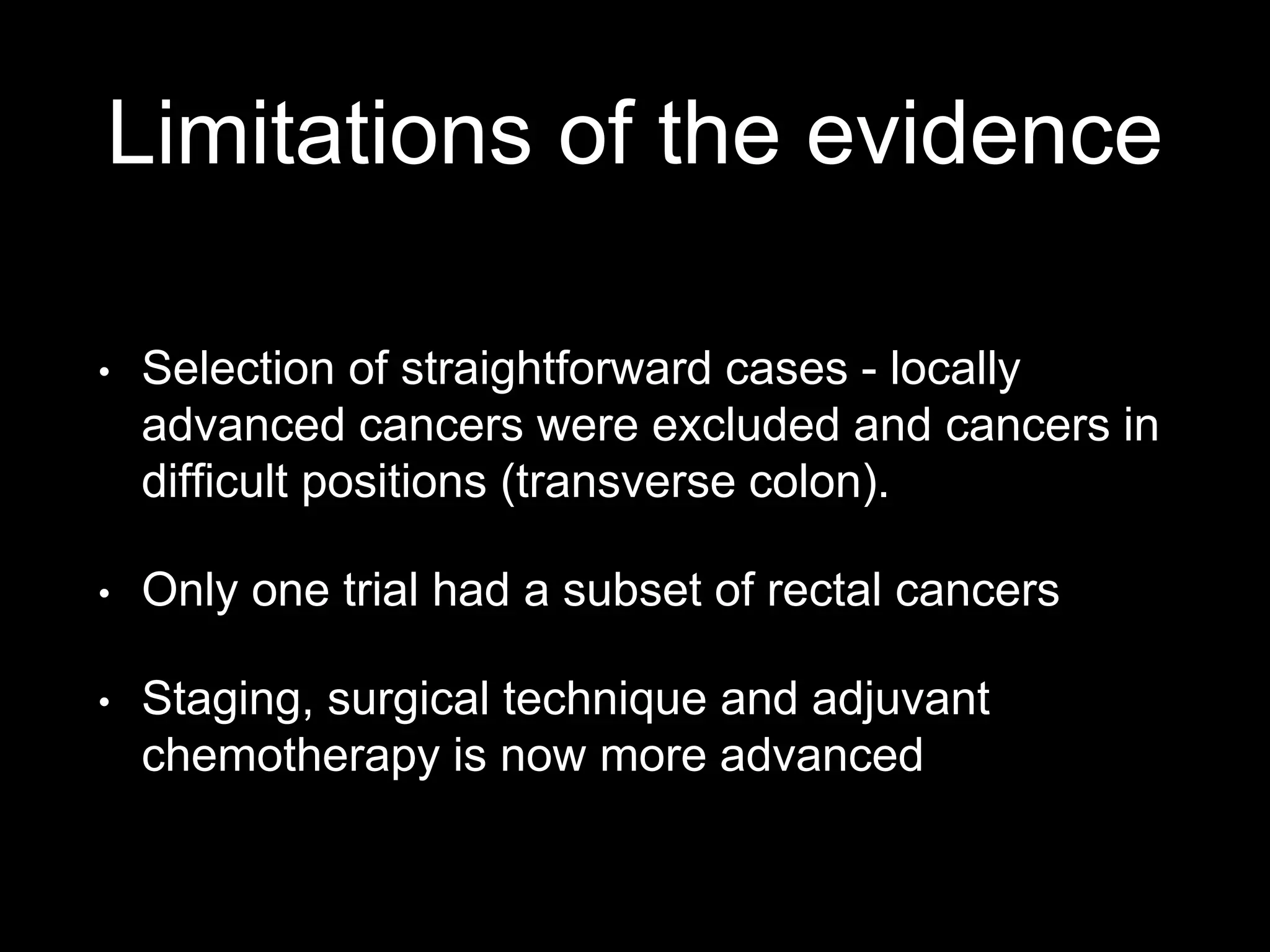 Laparoscopic colorectal cancer surgery trials | PPTX