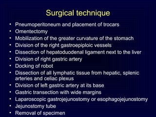 Laparoscopic gastrectomies for cancer | PPT