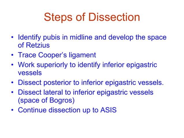 Laparoscopic groin hernia repair anatomy & technique | PPT