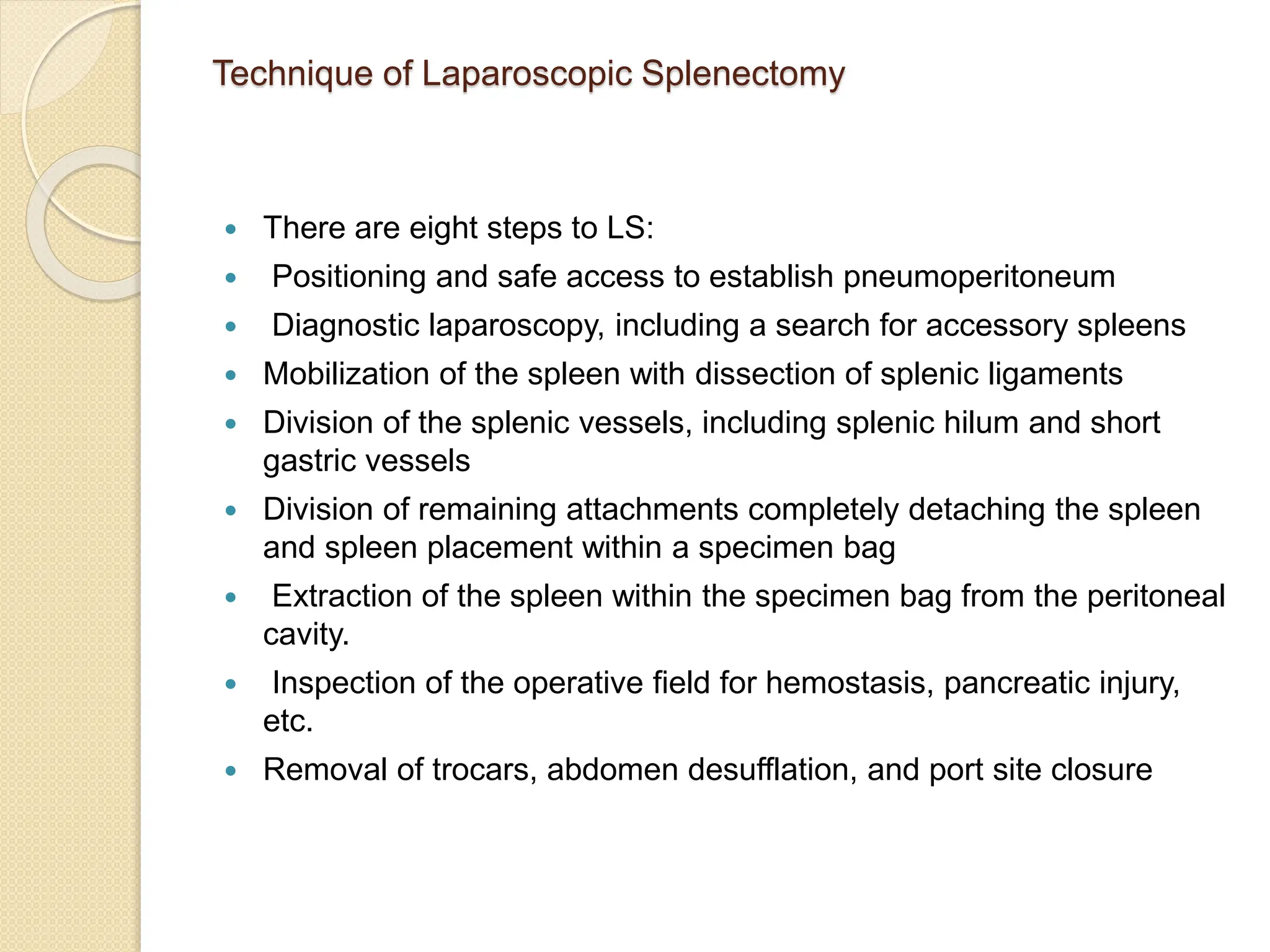 Anatomy and physiology of spleen and laparoscopic management of splenic ...