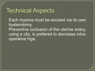 Laparoscopic myomectomy | PPT