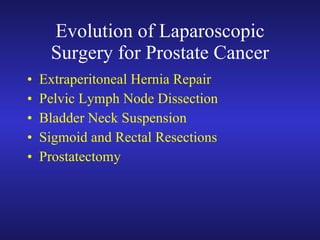 Laparoscopic Prostatectomy Intra- and Extraperitoneal Techniques | PPT