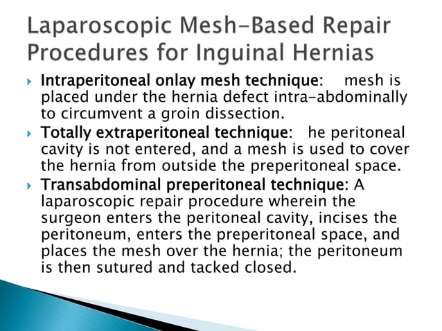 Laparoscopic Repair Of Inguinal Hernia Pptx 6042