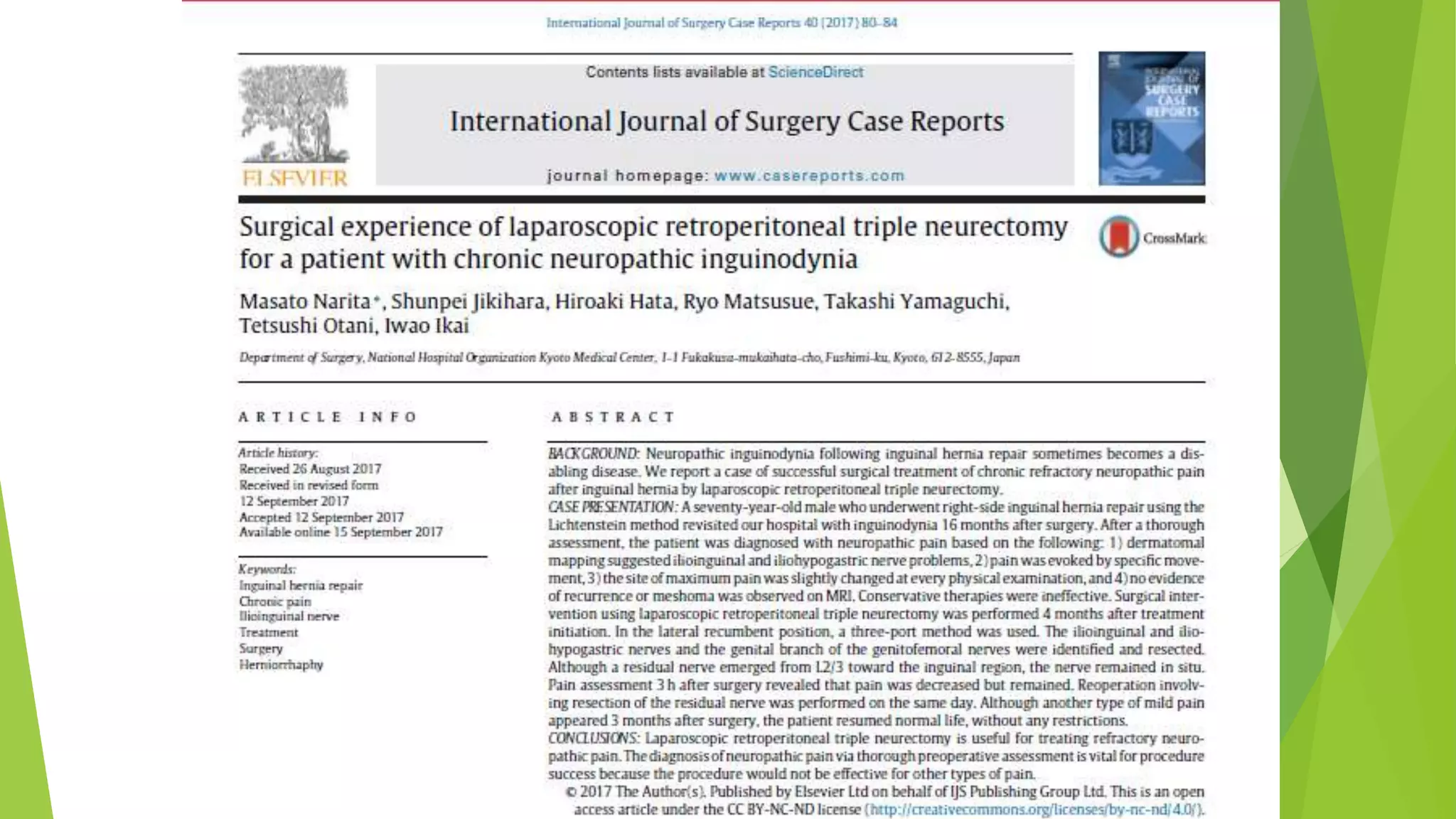 Laparoscopic retroperitoneal triple neurectomy | PPTX