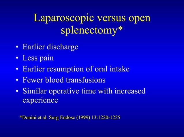 Laparoscopic Splenectomy | PPT | Blood Disorders | Diseases and Conditions
