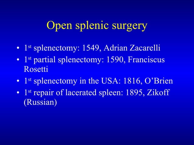 Laparoscopic Splenectomy | PPT | Blood Disorders | Diseases and Conditions