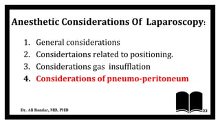 Anesthesia in Laparoscopic Surgery | PPTX