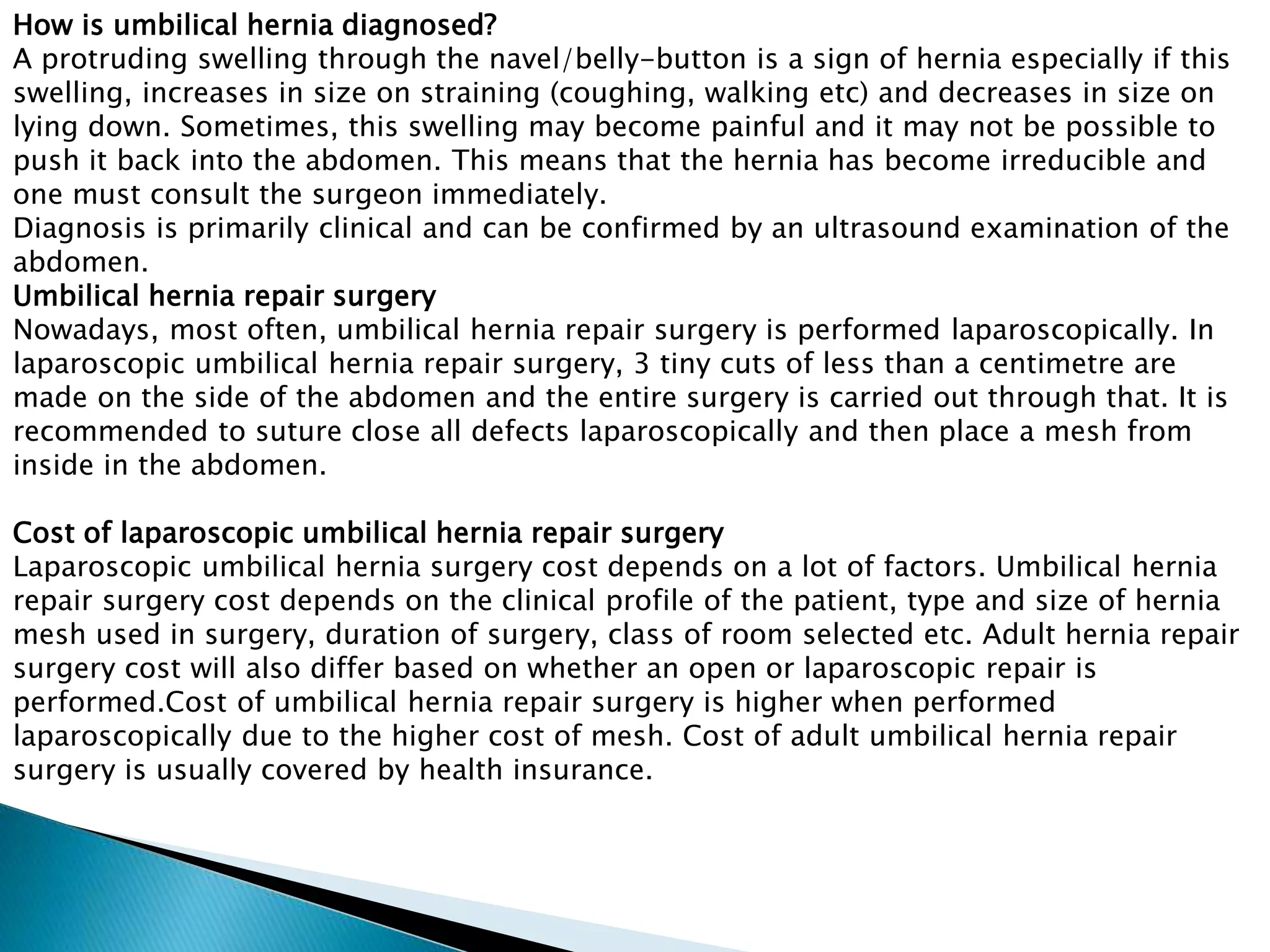 Laparoscopic umbilical hernia repair | PPTX