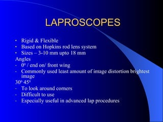 Laparoscopy Basics, Principles, Instrumentation, Indication | PPT