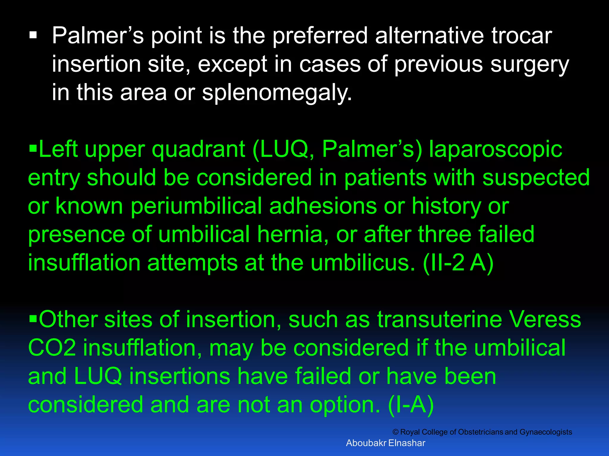 LAPAROSCOPIC ENTRY | PDF