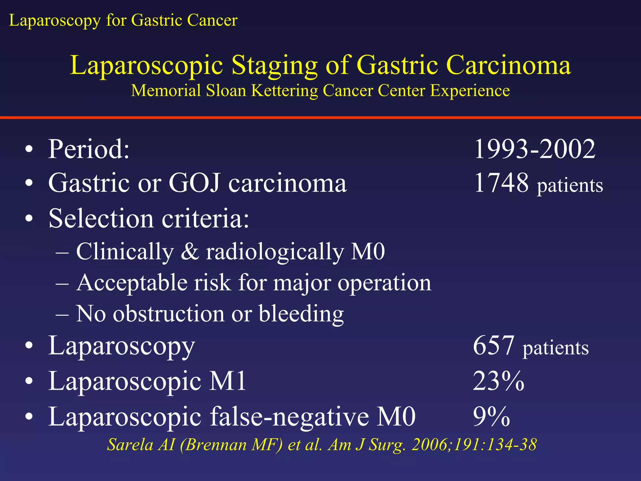 Laparoscopy for gastric cancer | PPT