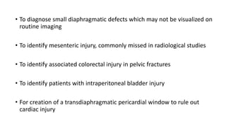 Laparoscopy in trauma | PPTX