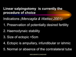 Laparoscopic management of tubal pregnancy | PDF