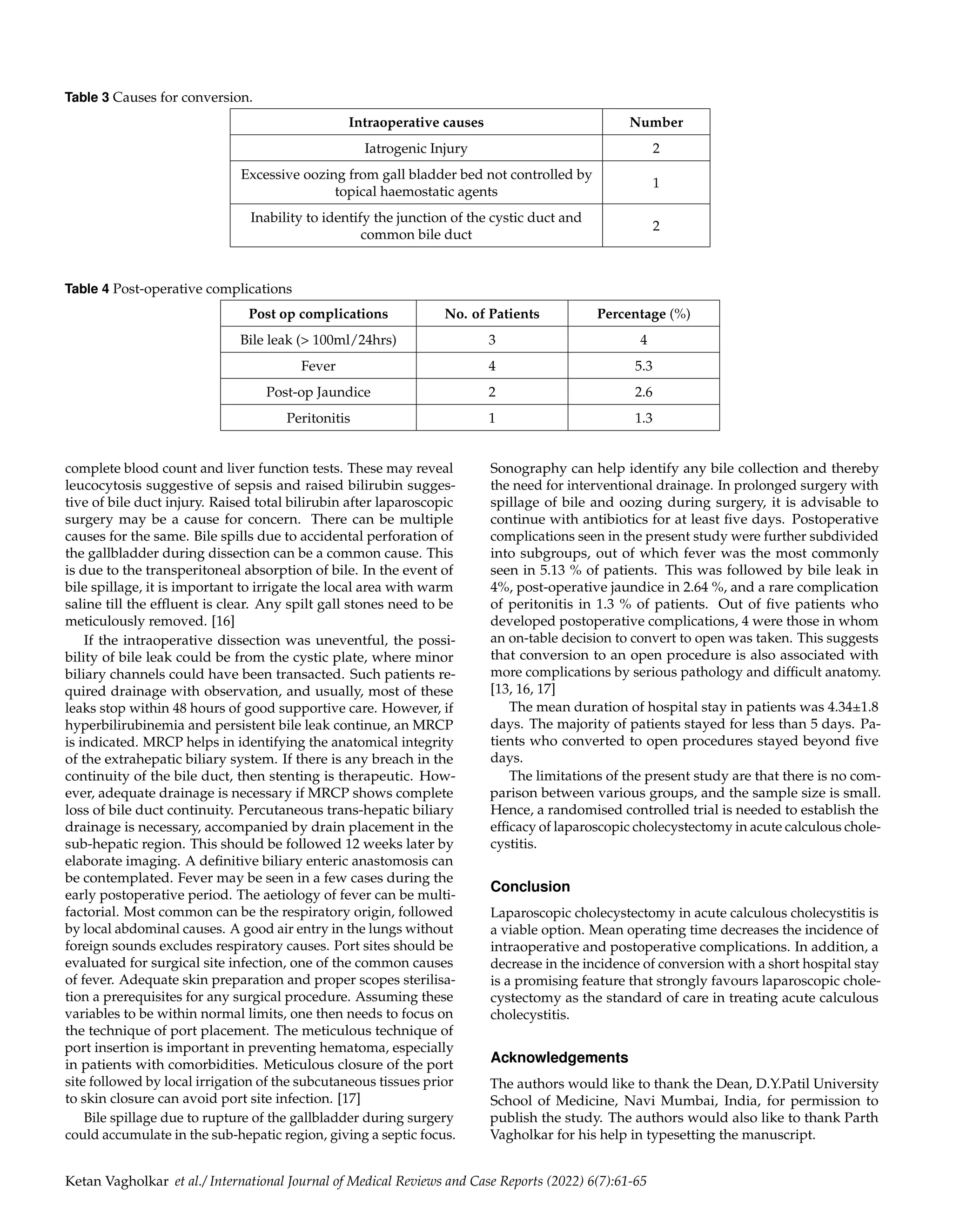 LAPAROSCOPIC CHOLECYSTECTOMY IN ACUTE CALCULOUS CHOLECYSTITIS (STUDY OF ...