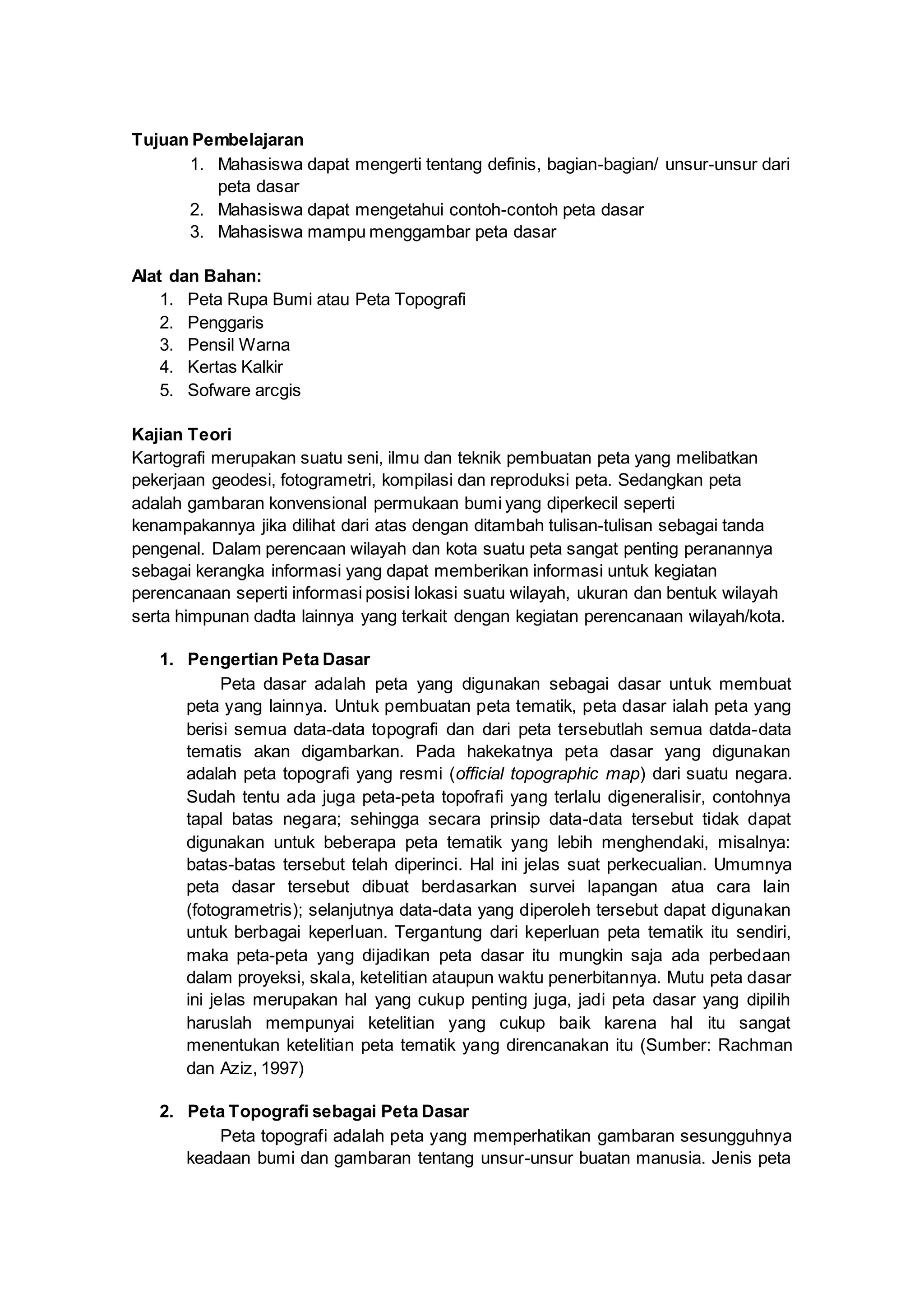 Laporan Interpretasi Ruang Peta Dasar | DOCX