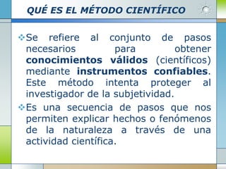 La pedagogia y el metodo científico | PPTX