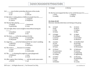 K to 12 Grade 3 LAPG ENGLISH Reviewer | PDF