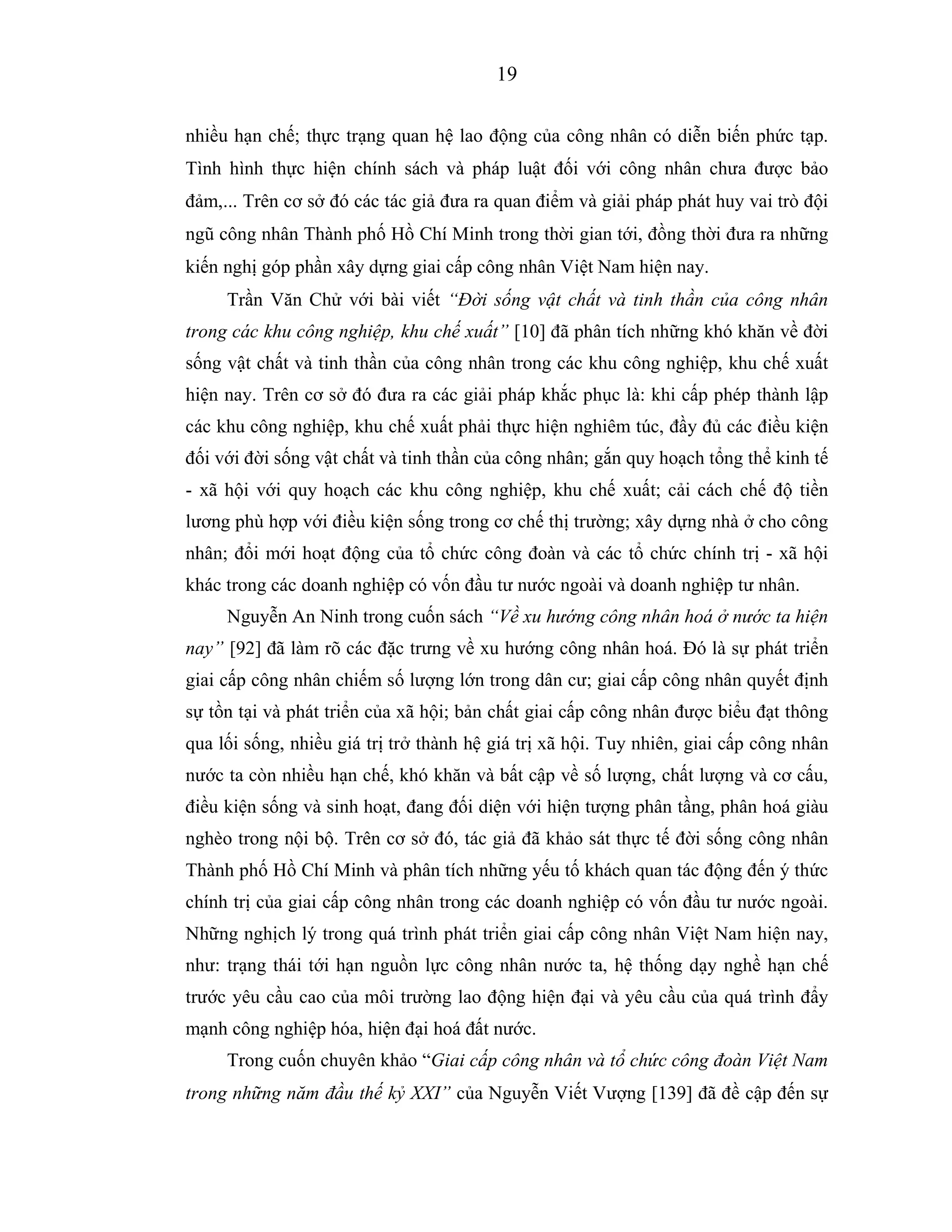 Luận án: Sự biến đổi của giai cấp công nhân Việt Nam hiện nay | PDF