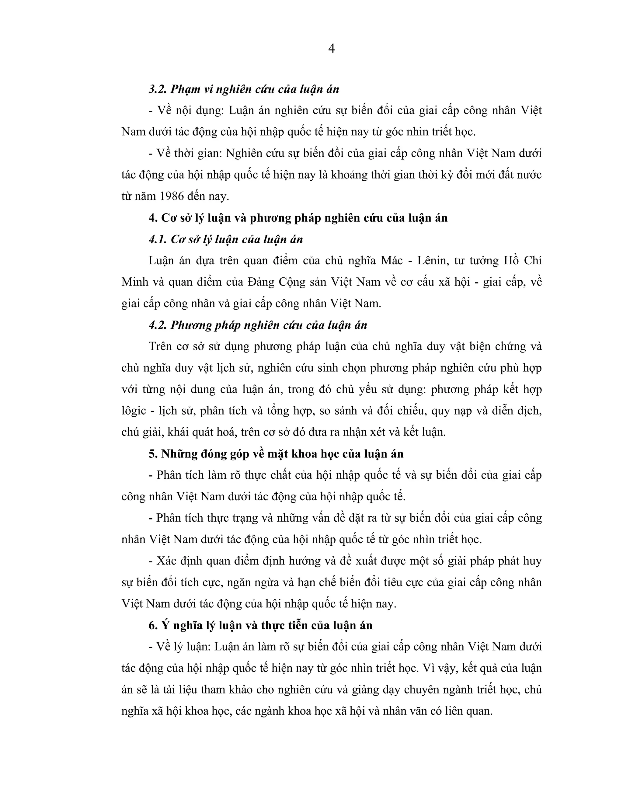 Luận án: Sự biến đổi của giai cấp công nhân Việt Nam hiện nay | PDF