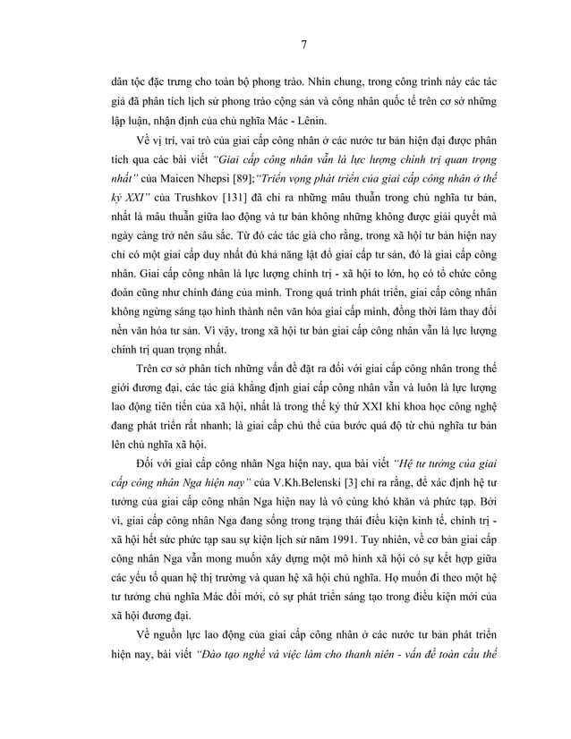 Luận án: Sự biến đổi của giai cấp công nhân Việt Nam hiện nay | PDF