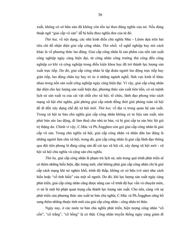 Luận án: Sự biến đổi của giai cấp công nhân Việt Nam hiện nay | PDF