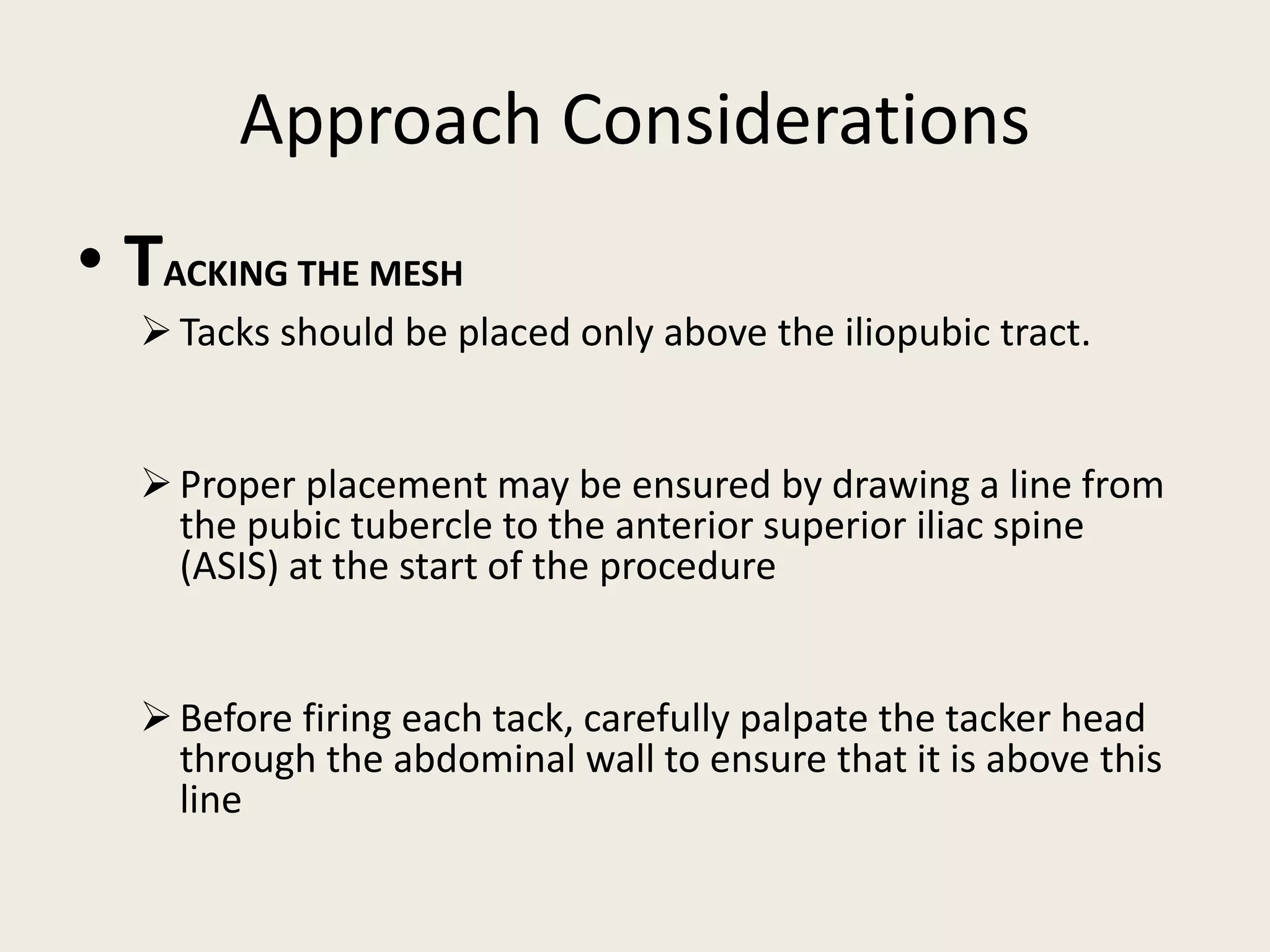 Laparoscopic inguinal hernia repair (TAPP) | PPTX