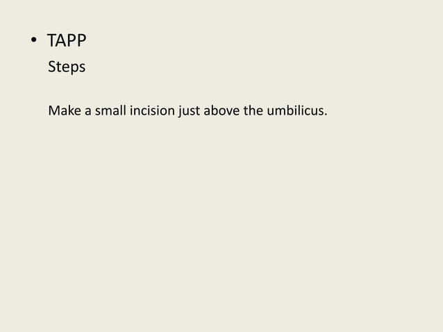 Laparoscopic inguinal hernia repair (TAPP)