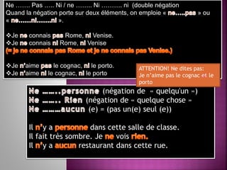 La phrase négative d ii la phrase interrogative I | PPTX