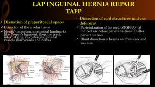 Lap inguinal hernia repair/ operative surgery | PPTX
