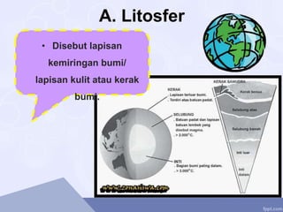 Lapisan bumi (Litosfer, Hidrosfer, Atmosfer) | PPTX