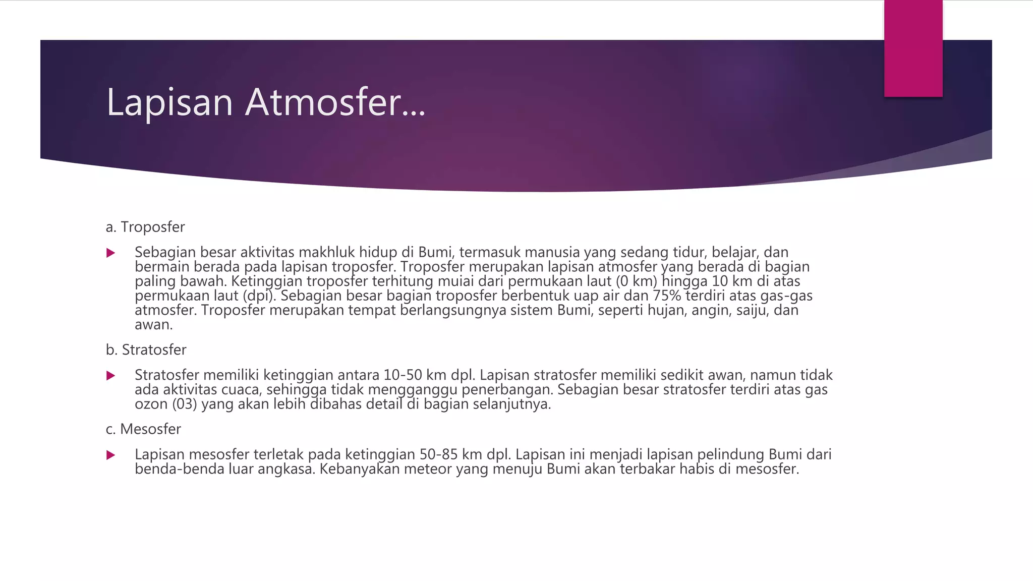 LAPISAN ATMOSFER BUMI | PPTX