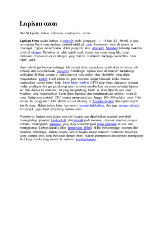 Lapisan ozon | DOCX
