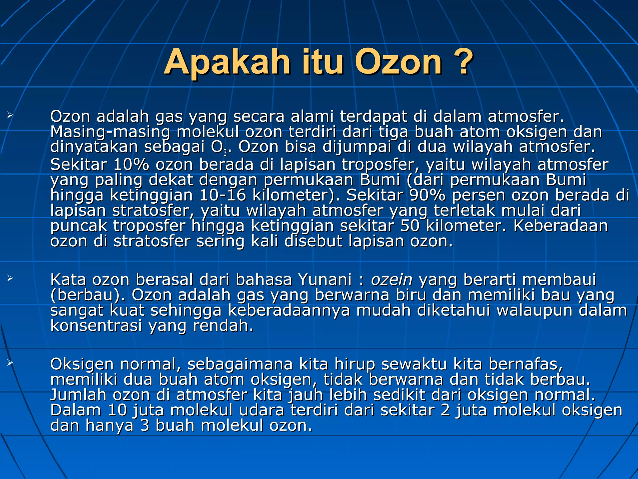 Lapisan Ozon dan Permasalahannya | PPT