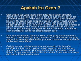 Lapisan Ozon dan Permasalahannya | PPT