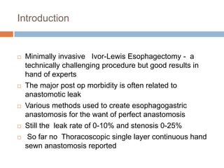 Laparoscopic Ivor Lewis Esophagectomy | PPT