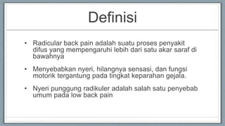 laporan kasus low back pain radikulopati | PPTX