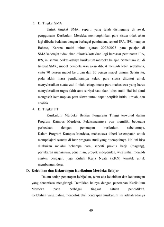 Laporan tindak lanjut implementasi nkurikulum merdekak IKM 2022. | PDF