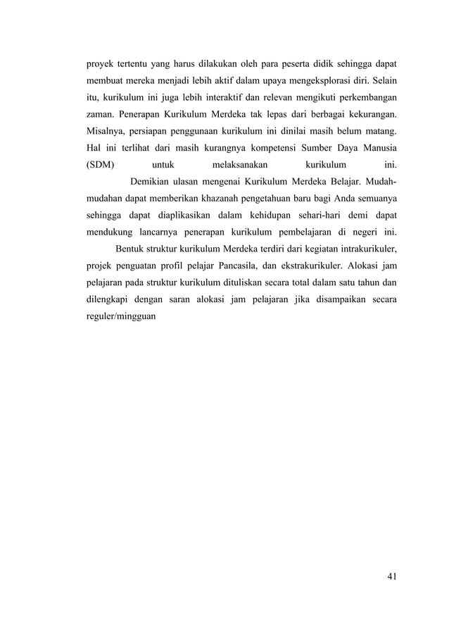 Laporan tindak lanjut implementasi nkurikulum merdekak IKM 2022. | PDF