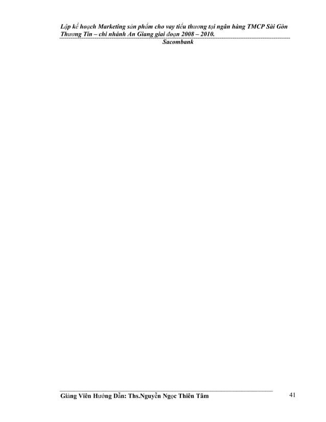 Lập kế hoạch Marketing sản phẩm cho vay tiểu thương tại ngân hàng TMCP Sài Gòn Thương Tín – chi ...